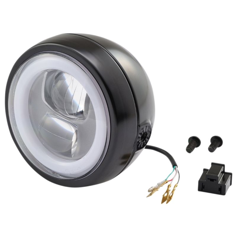 Daytona Capsule 5,25" / 135mm LED Forlygte Til MC Sort - Rund 5,75 ...