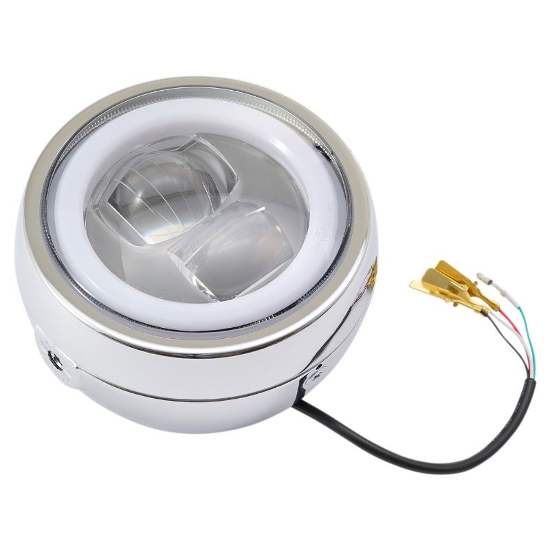 Daytona Capsule 5,25" / 135mm LED Forlygte Til MC Krom - Rund 5,75 ...