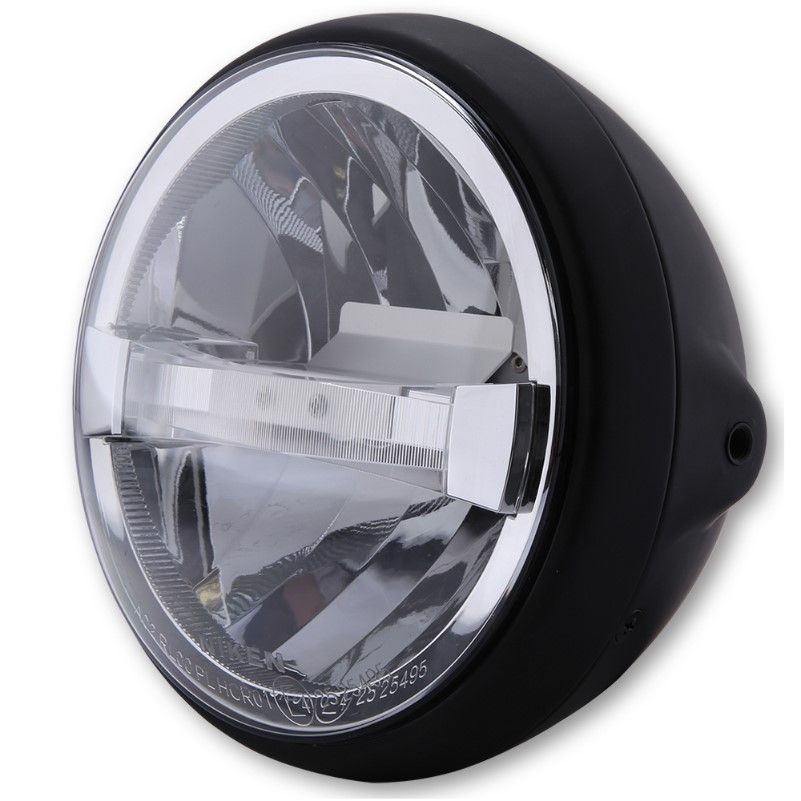 Highsider British Style MC Forlygte LED 7" Sort - Rund 7" Forlygter ...