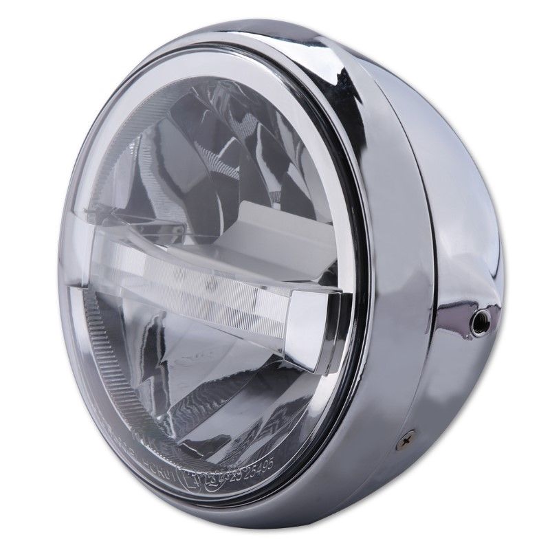 Highsider British Style MC Forlygte LED 7" Krom