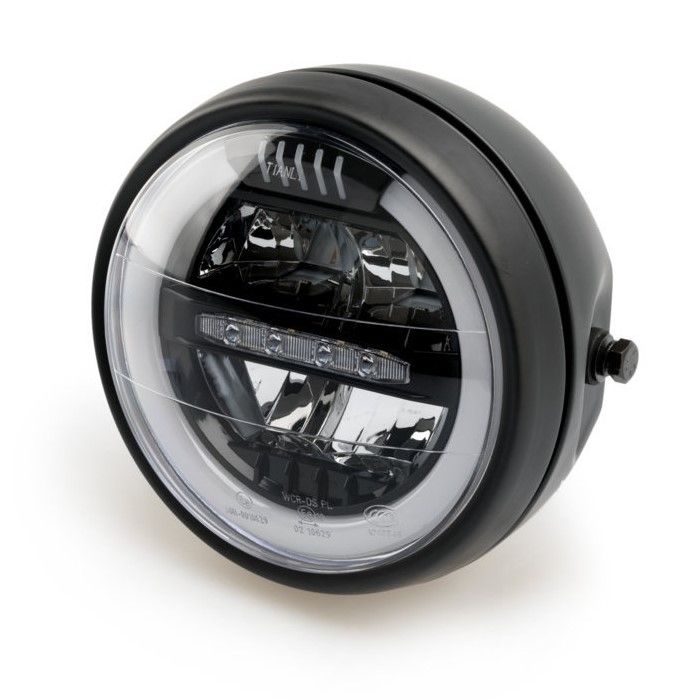 Puig LED 6,5" MC Forlygte Komplet - Rund 7" Forlygter - Motostyle.dk